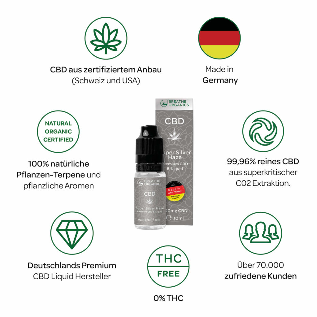 Premium CBD Liquid Super Silver Haze | Breathe Organics
